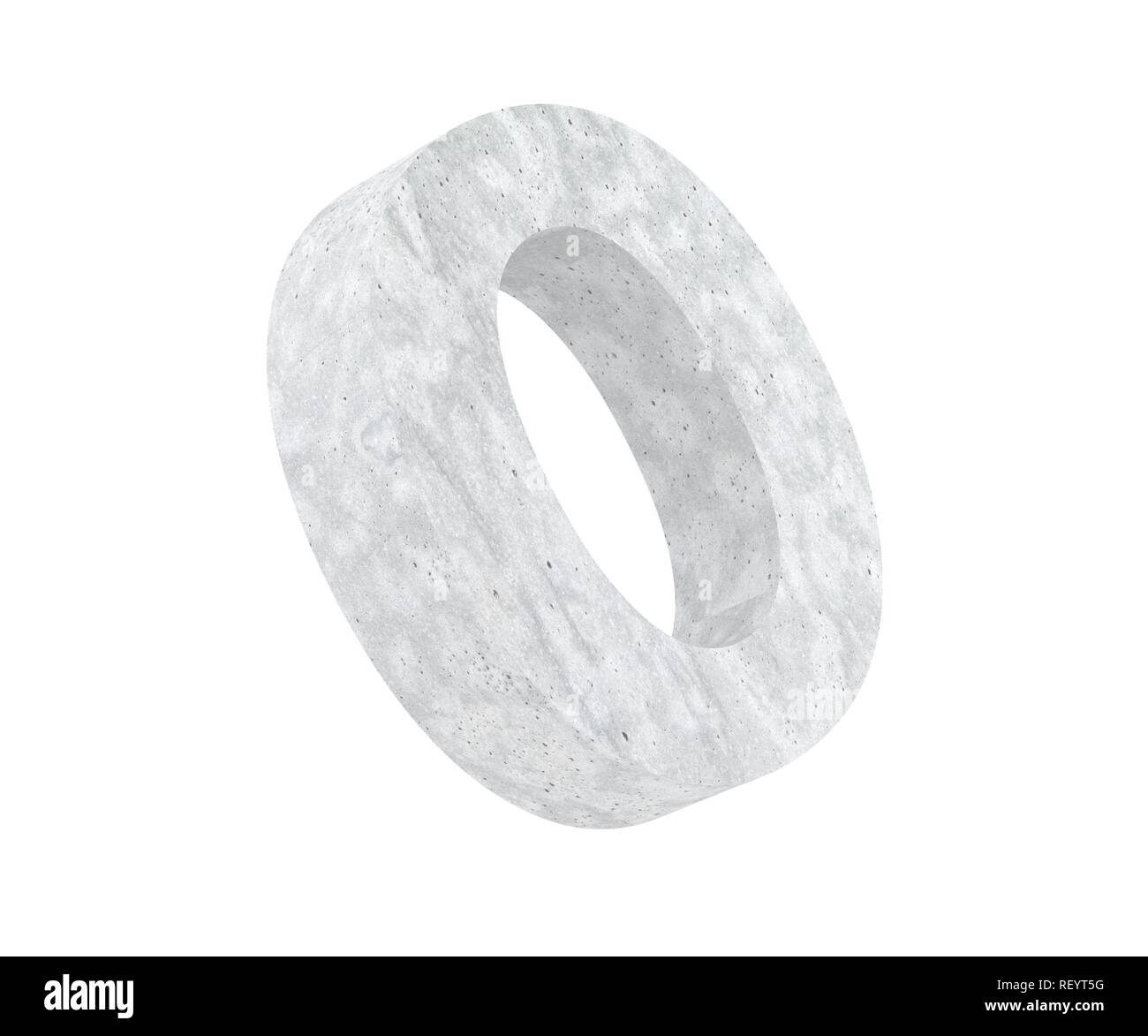 Concrete Capital Letter - O isolated on white background. 3D render ...