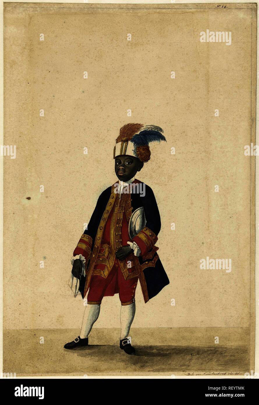 Een bediende (vermoedelijk Cupido). Costumes van het hof van Willem V ...