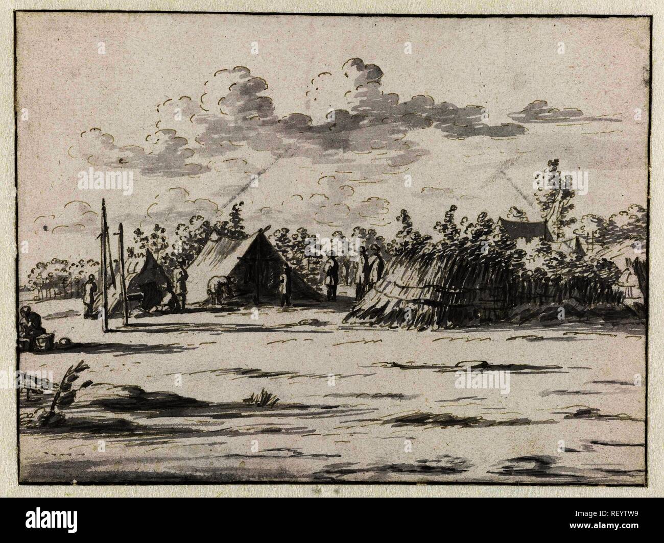 Camp of the army of William III at Lembeek, 1675. Draughtsman: Josua de ...