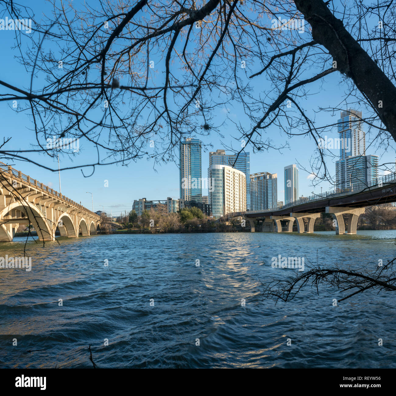 View of Downtown Austin From the across The River Stock Photo - Alamy
