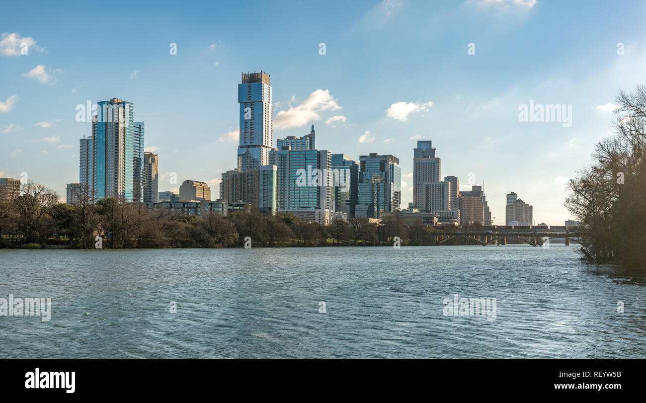 Parnoramic View of Downtown Austin With Sunny Skies Stock Photo - Alamy
