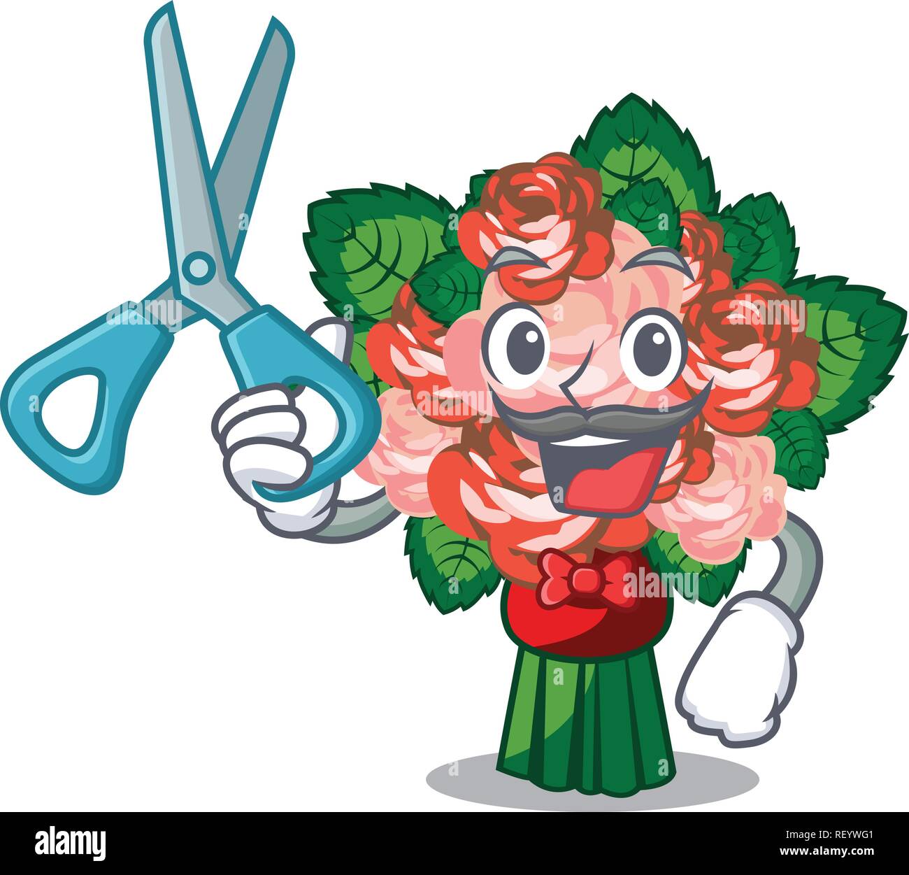 Barber flower bouquet on wooden cartoon table Stock Vector Image & Art ...