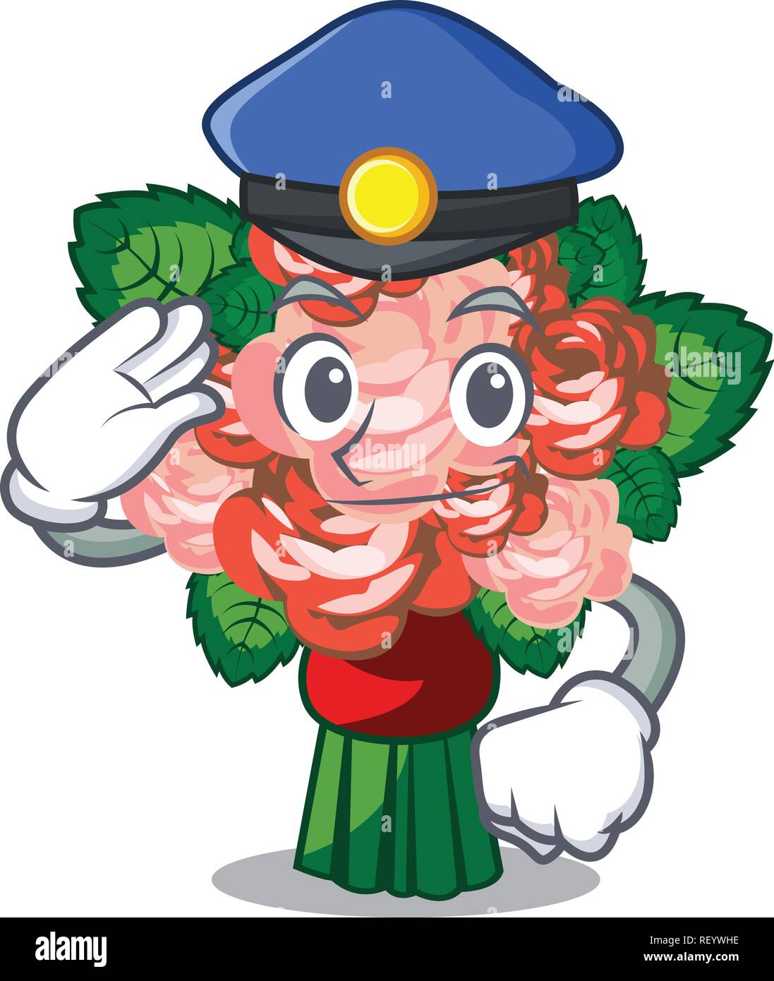 Police flower bouquet on wooden cartoon table Stock Vector Image & Art ...