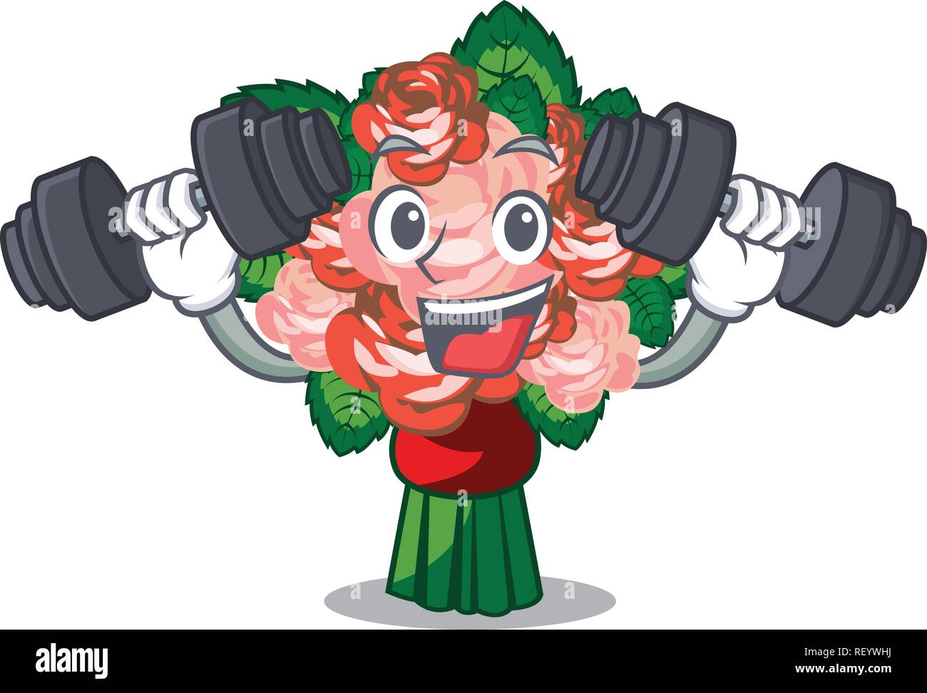 Fitness flower bouquet on wooden cartoon table Stock Vector Image & Art ...