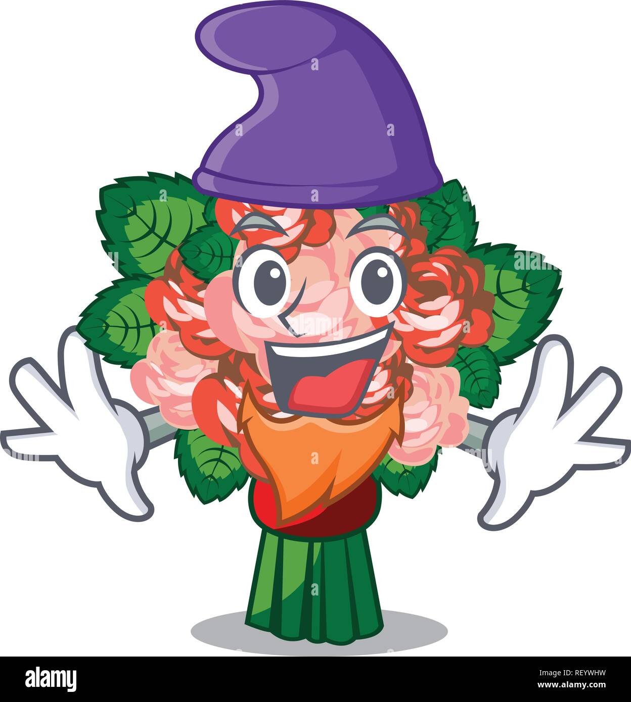 Elf flower bouquet on wooden cartoon table Stock Vector Image & Art - Alamy