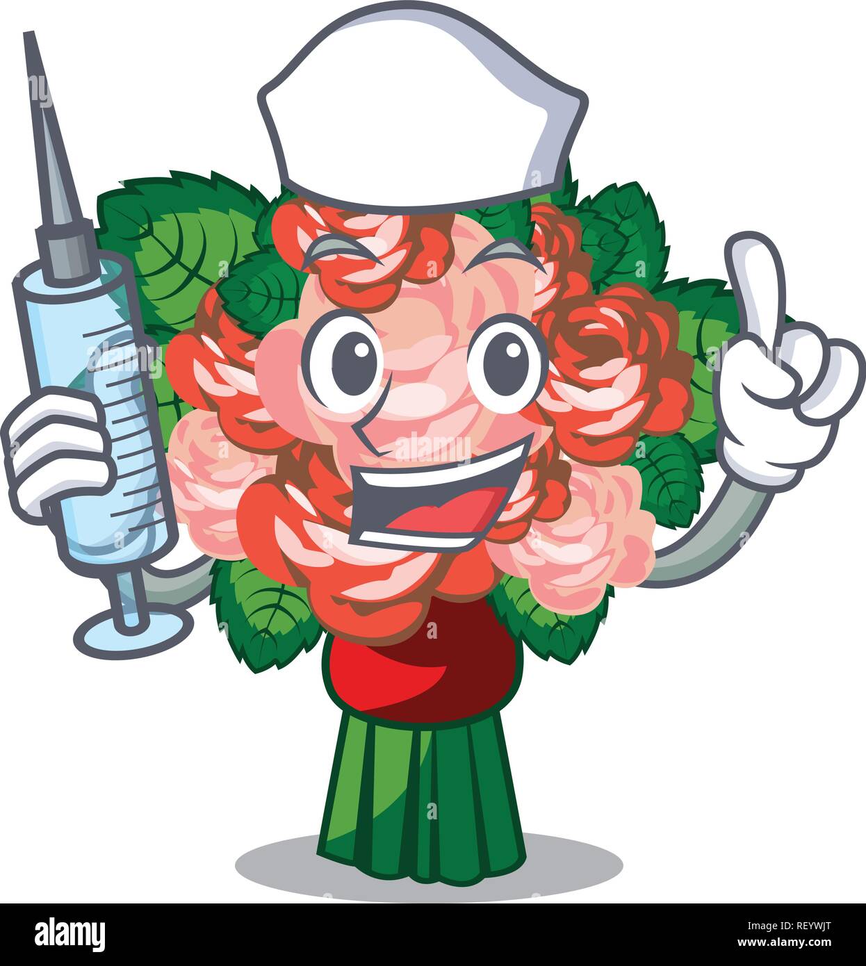 Nurse bouquets flower on the character shape Stock Vector Image & Art ...