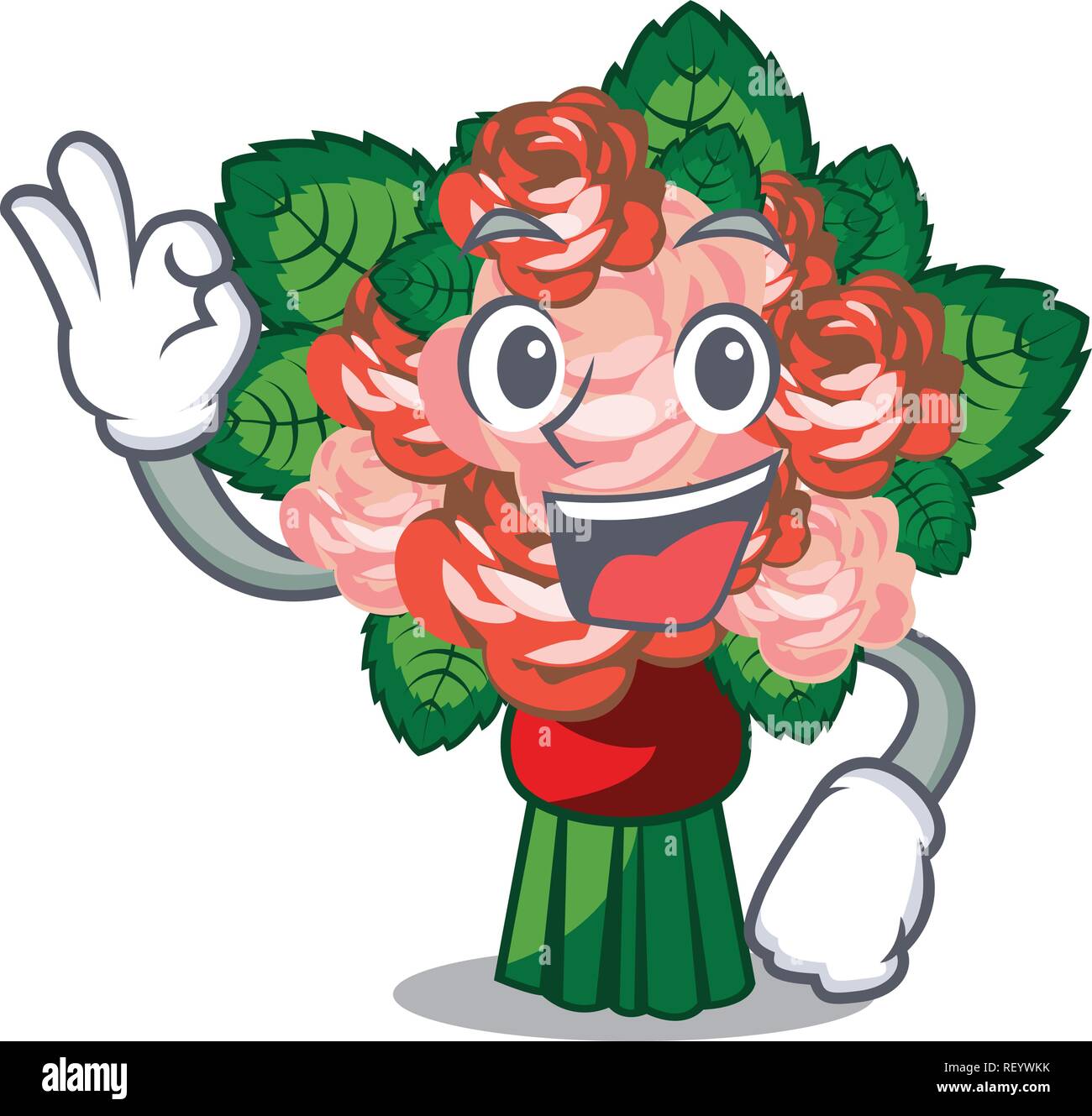 Okay bouquets flower on the character shape Stock Vector Image & Art ...