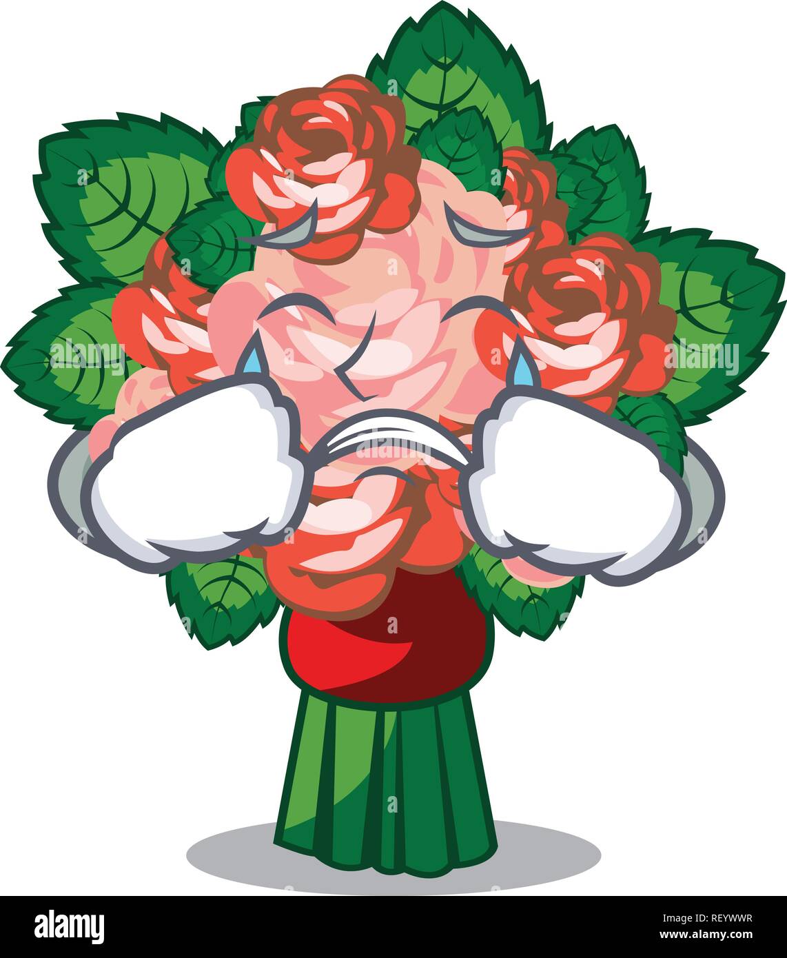 Crying flower bouquet on isolated with mascot Stock Vector Image & Art ...