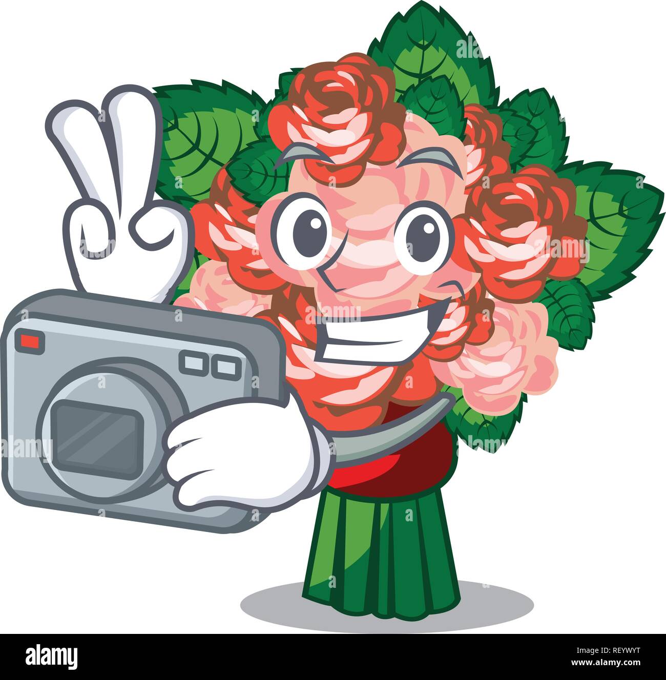 Photographer flower bouquet on isolated with mascot Stock Vector Image ...