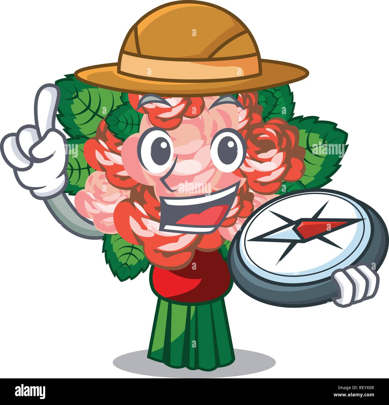 Explorer flower bouquet on isolated with mascot Stock Vector Image ...