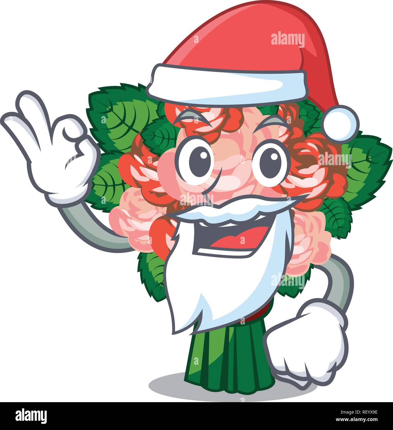 Santa flower bouquet placed on glass cartoon Stock Vector Image & Art ...