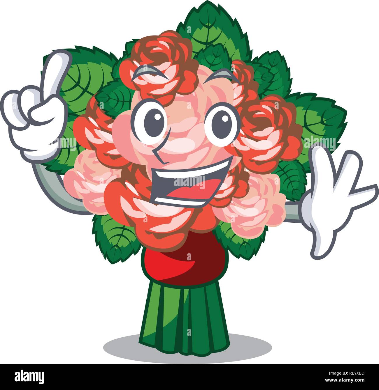 Finger flower bouquet placed on glass cartoon Stock Vector Image & Art ...