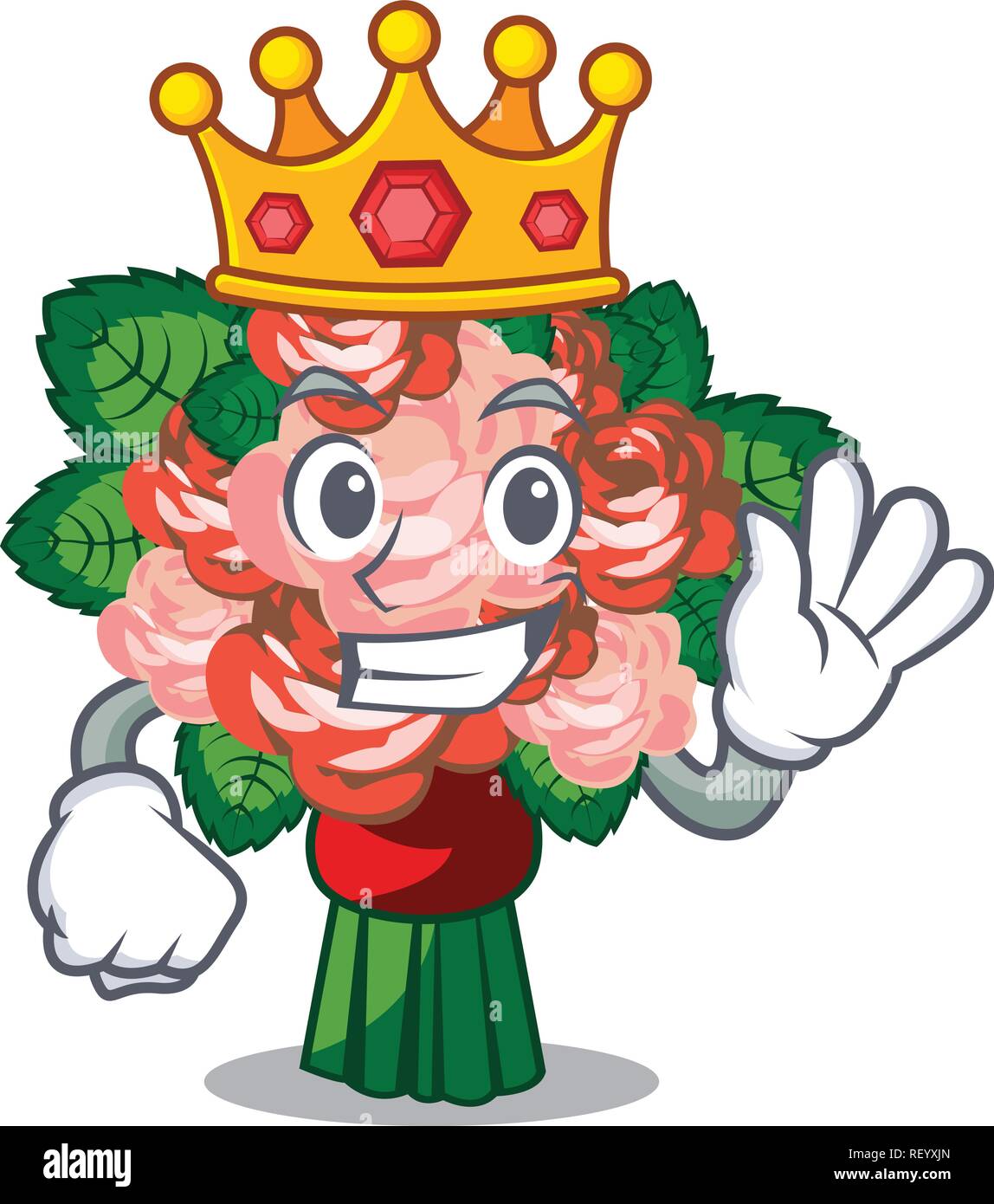 King flower bouquet placed on glass cartoon Stock Vector Image & Art ...