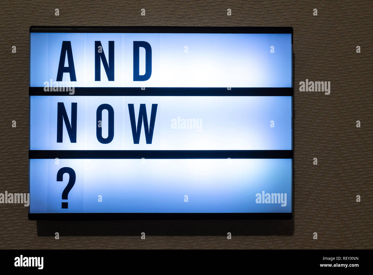 Now white letters black hi-res stock photography and images - Alamy