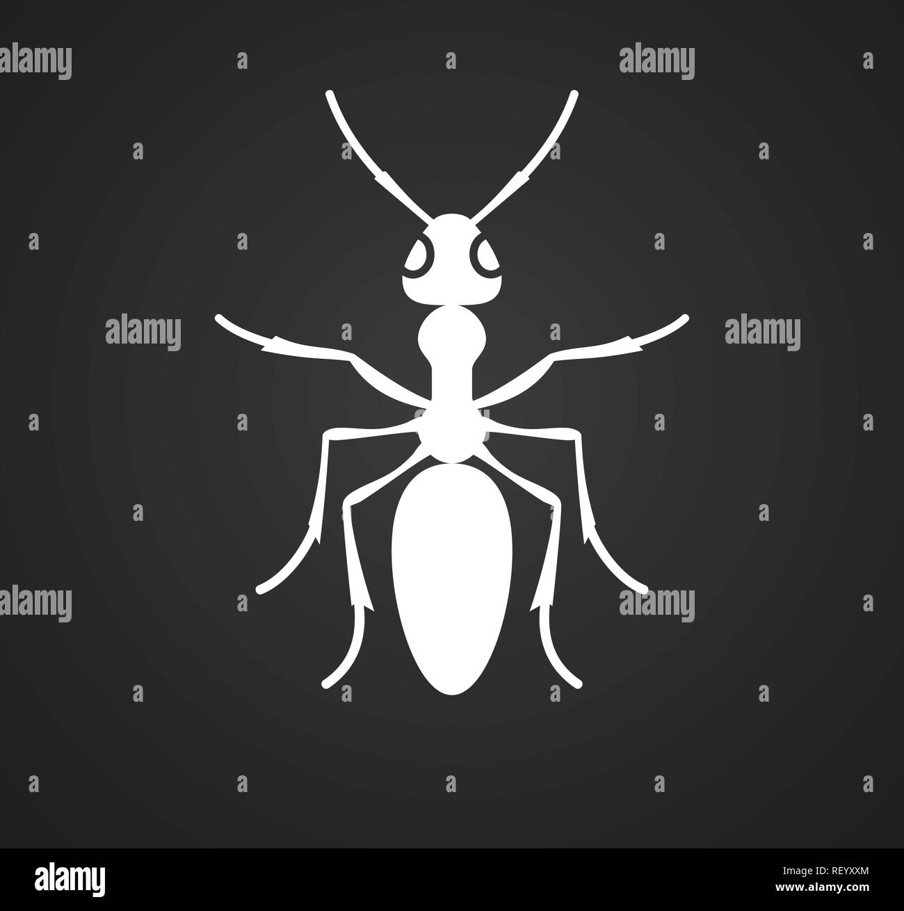 Ant Insect icon on black background for graphic and web design, Modern ...