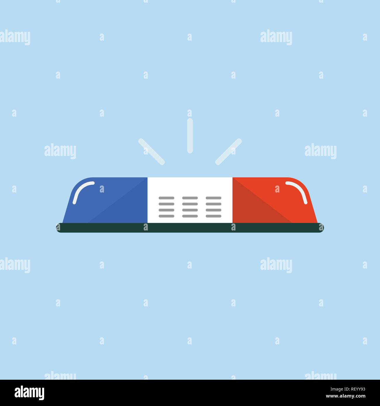 Police car emergency lights in flat style. Vector illustration Stock ...