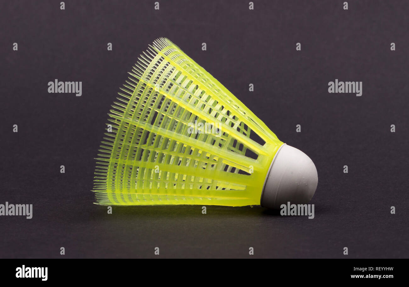 Close-up of shuttle badminton, isolated on black background Stock Photo ...