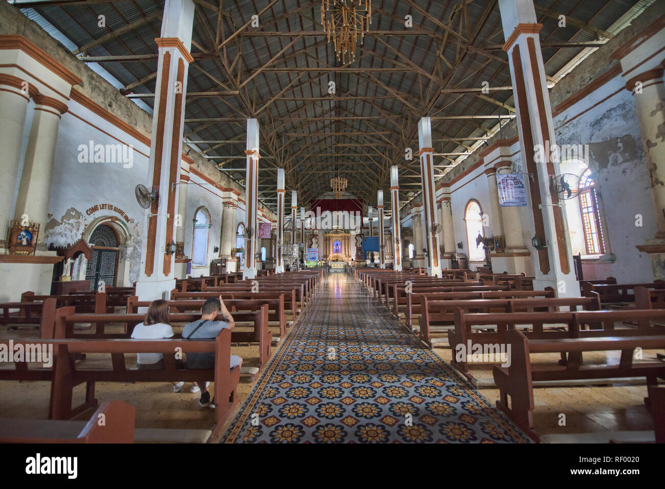 Interior of the UNESCO World Heritage Paoay (St. Augustine) Church, Paoay, Ilocos Norte ...