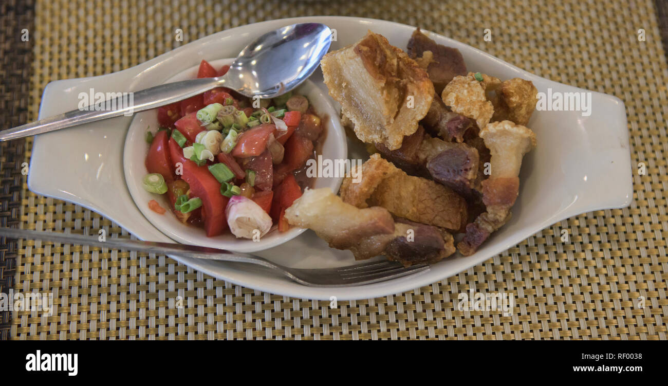 Bagnet, deep fried pork belly, an Ilocano specialty, Laoag, Ilocos ...