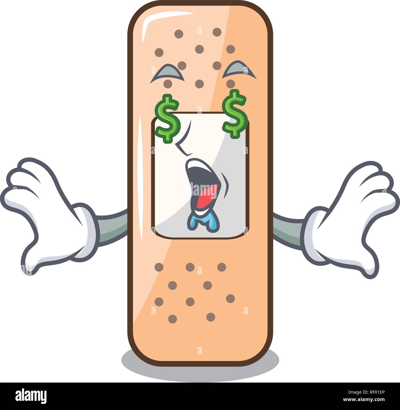 Money eye sticking plaster isolated with on cartoon Stock Vector Image ...