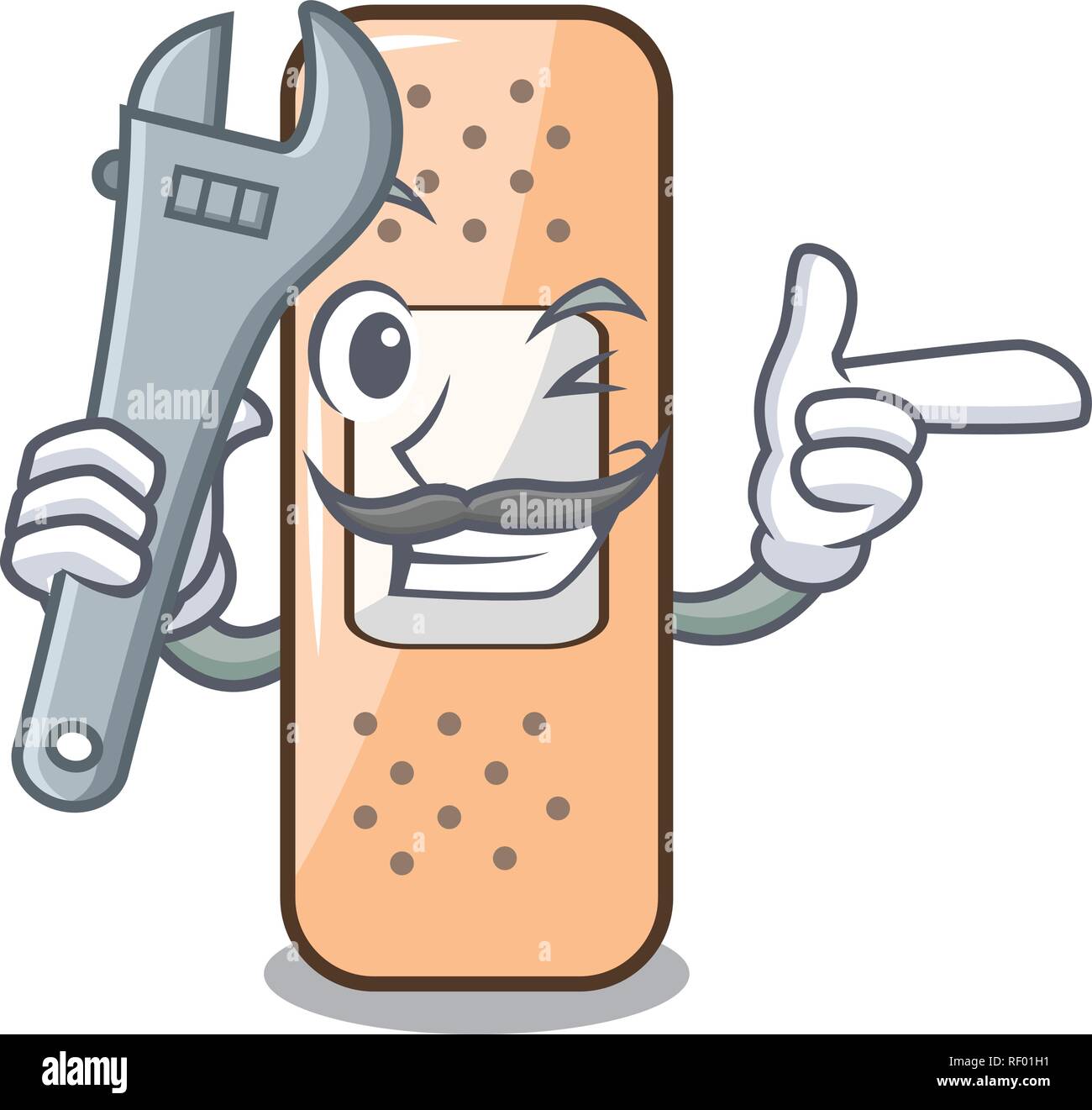 Mechanic sticking plaster isolated with on cartoon Stock Vector Image ...