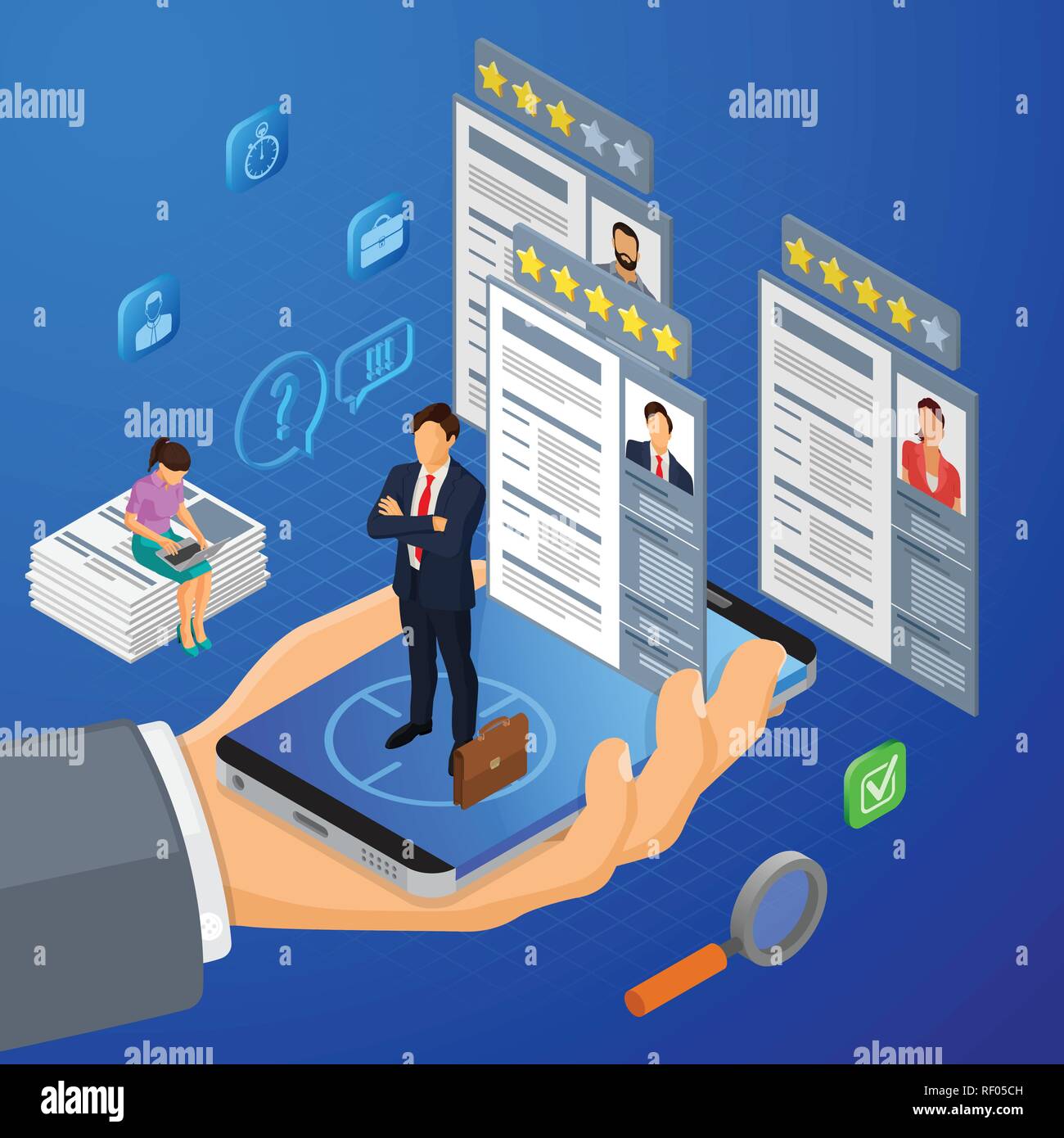 Hiring staff online recruitment Stock Vector Images - Alamy