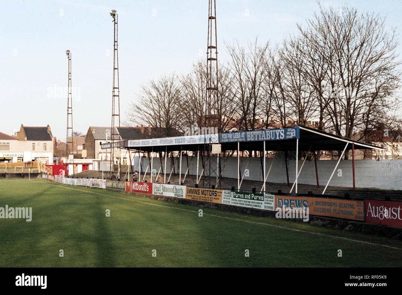 Covered terrace at Welling United FC Football Ground, Park View Road ...