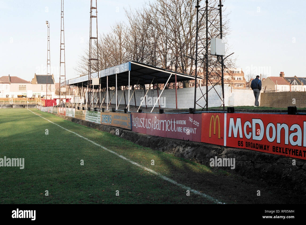 Covered terrace at Welling United FC Football Ground, Park View Road ...