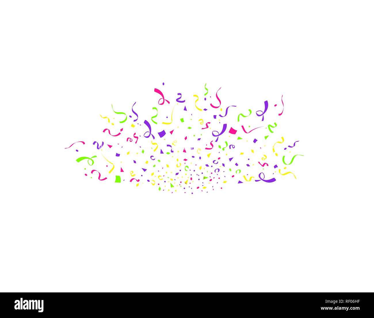 Colorful confetti burst isolated on white background. Festive template ...