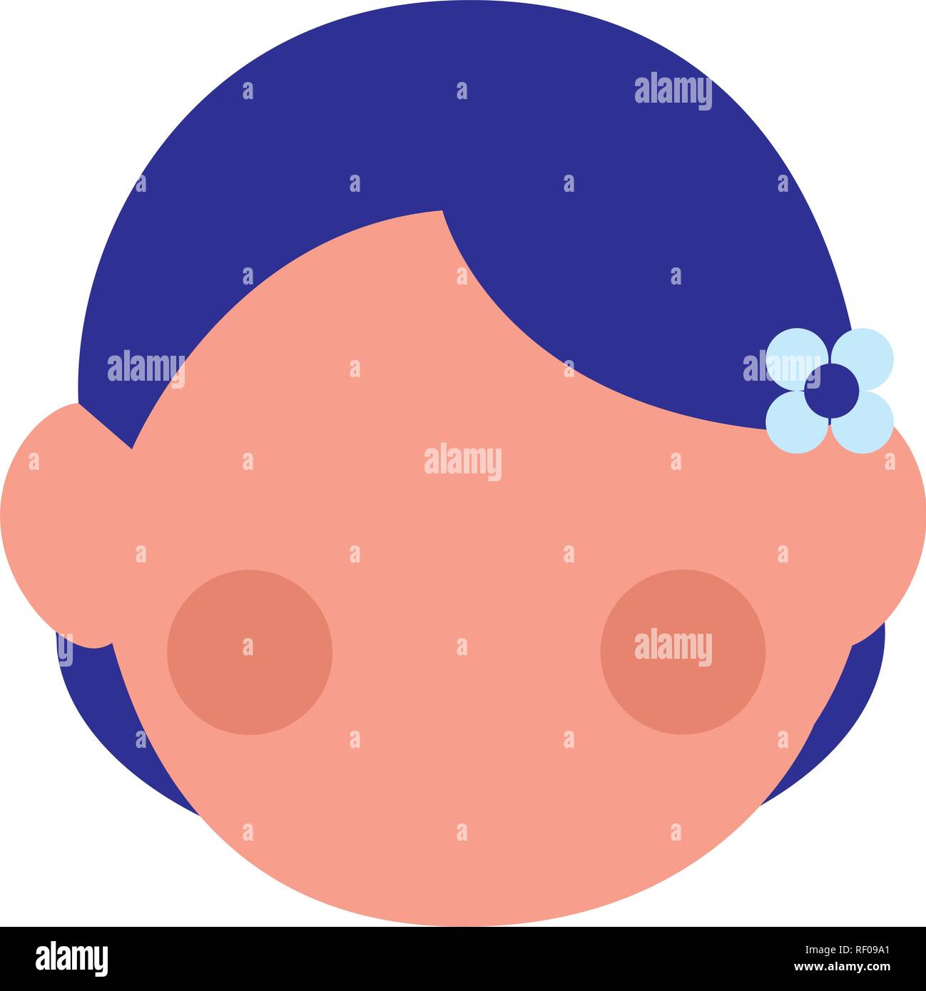 beautiful little girl head character vector illustration design Stock ...