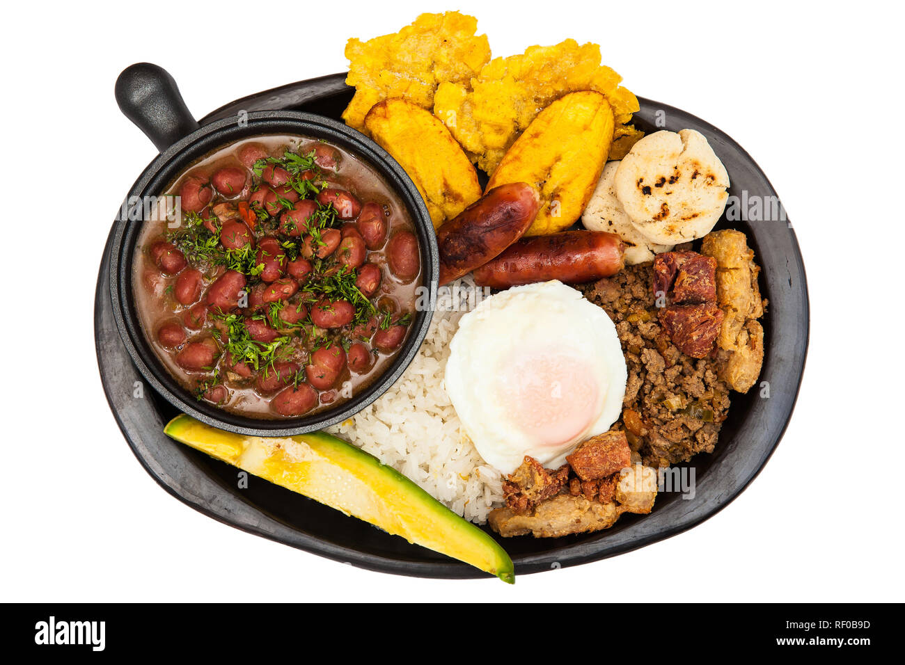 Traditional Colombian dish called Bandeja Paisa: a plate typical of ...