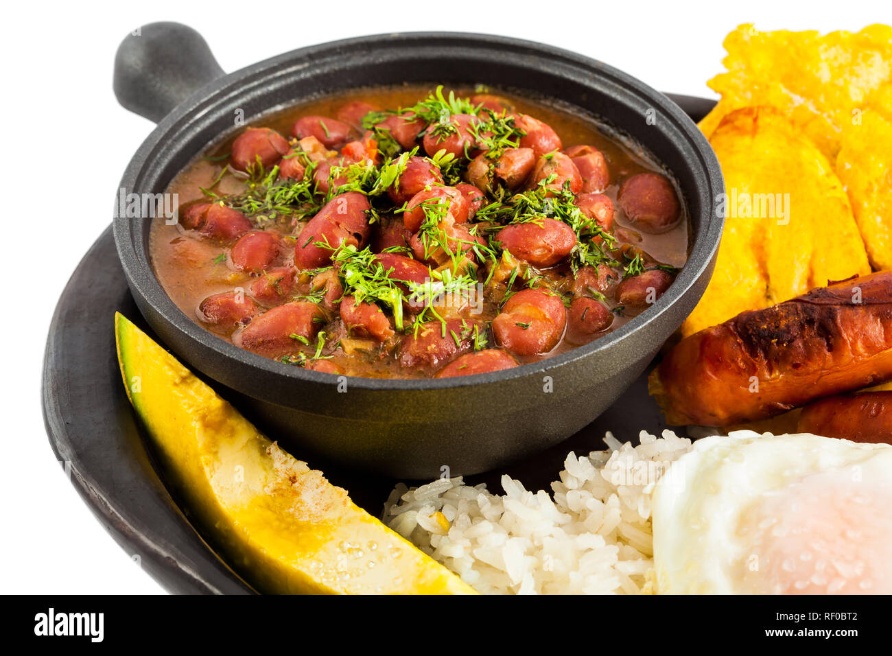 Traditional Colombian dish called Bandeja Paisa: a plate typical of ...