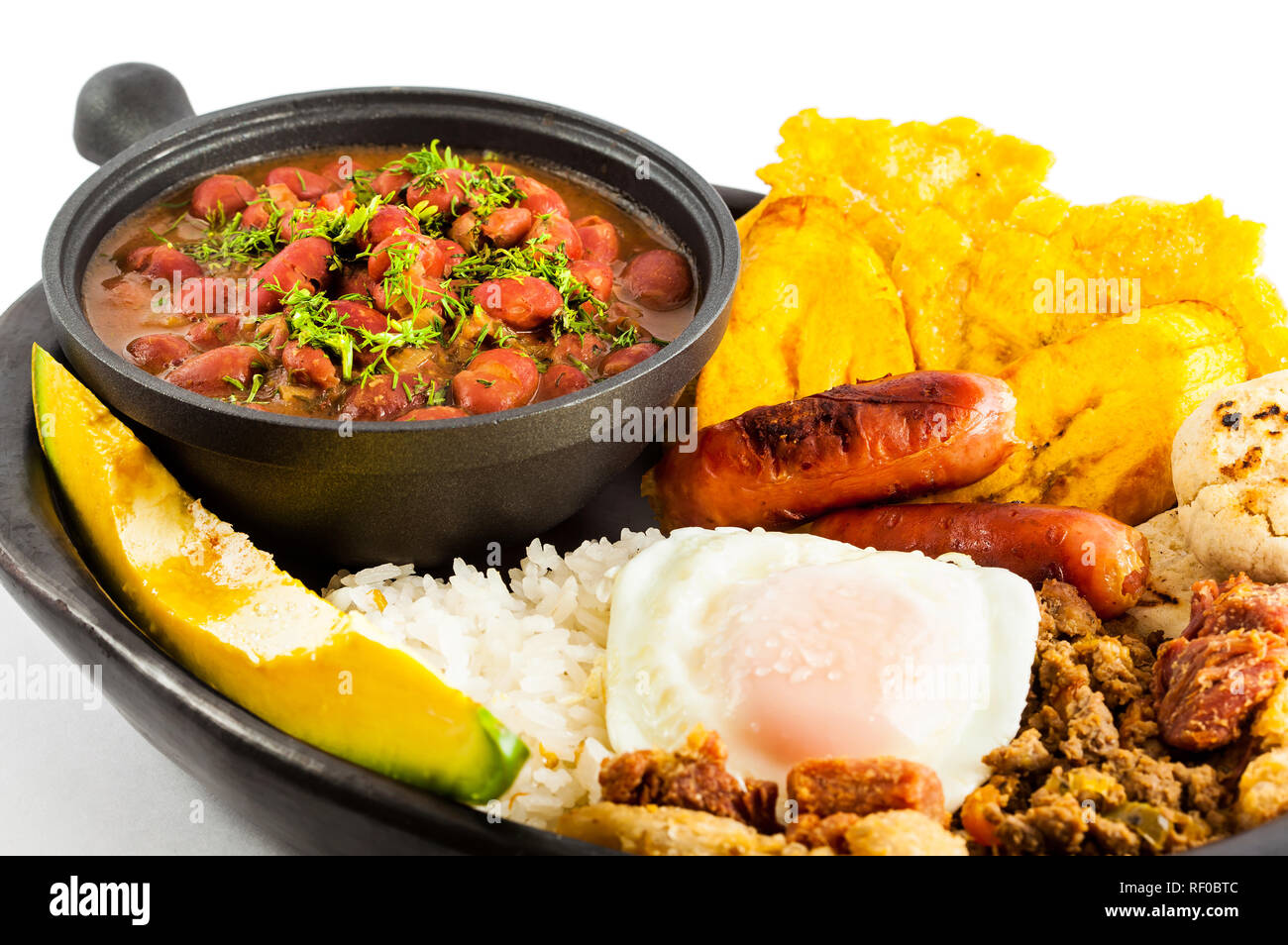 Traditional Colombian dish called Bandeja Paisa: a plate typical of ...