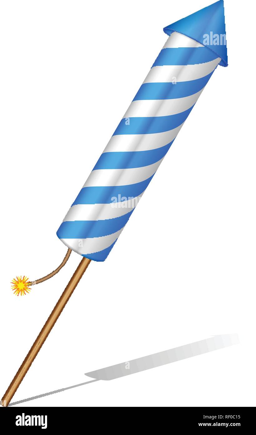 Firework rocket on a white background. Vector illustration Stock Vector ...