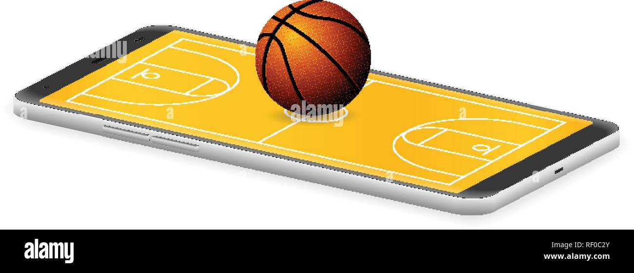 Smart phone basketball on a white background Stock Vector Image & Art ...