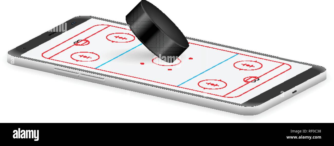 Smart phone hockey on a white background Stock Vector Image & Art - Alamy