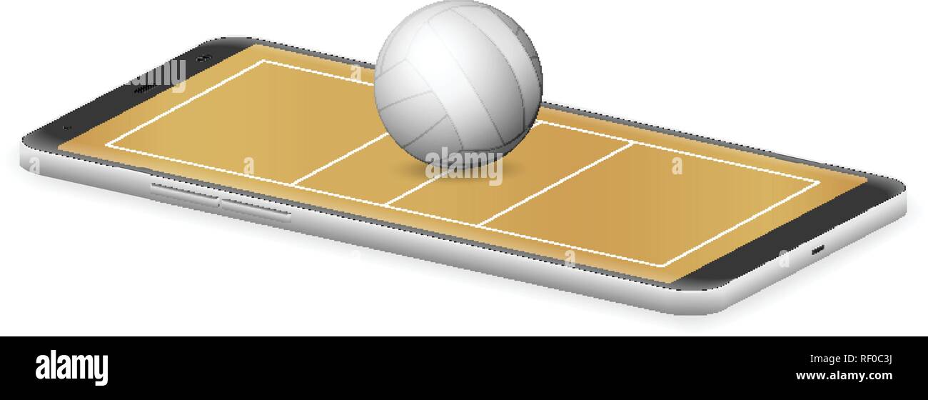 Smart phone volleyball on a white background Stock Vector Image & Art ...