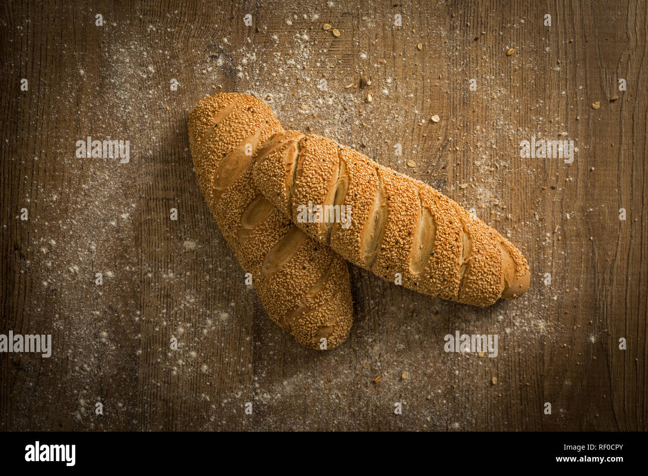 Bread top view Stock Photo - Alamy