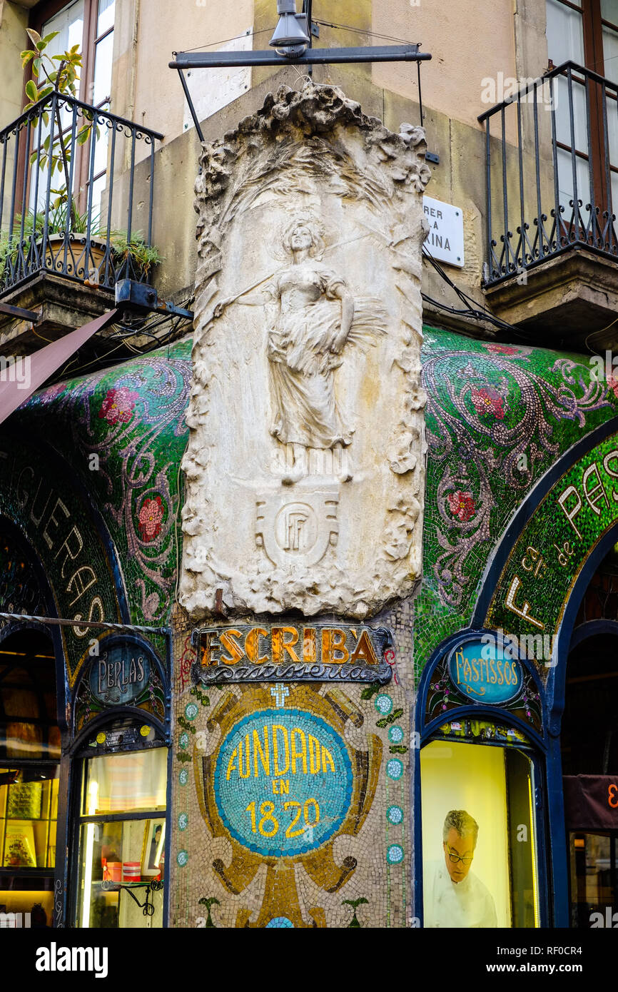 Beautiful art nouveau storefront with on Escribá Patisserie on La ...