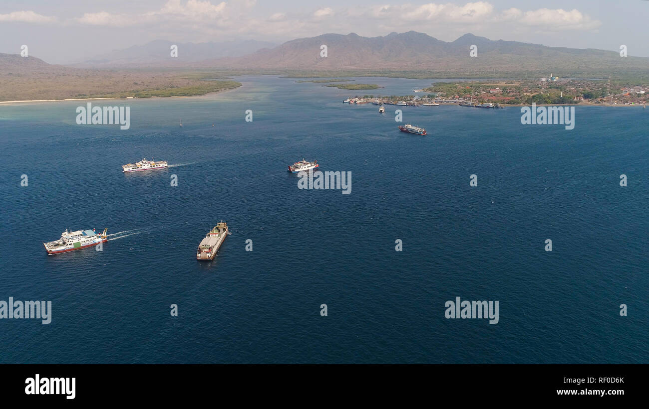 public ferry ships carrying passengers from Gilimanuk harbour ferry ...