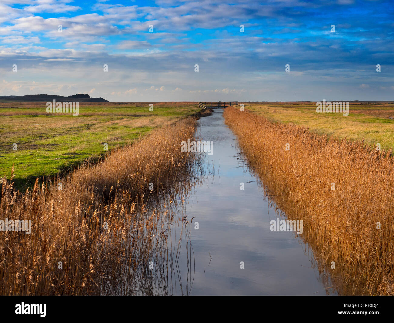 Creek at Salthouse grazing marshes Norfolk Winter Stock Photo - Alamy