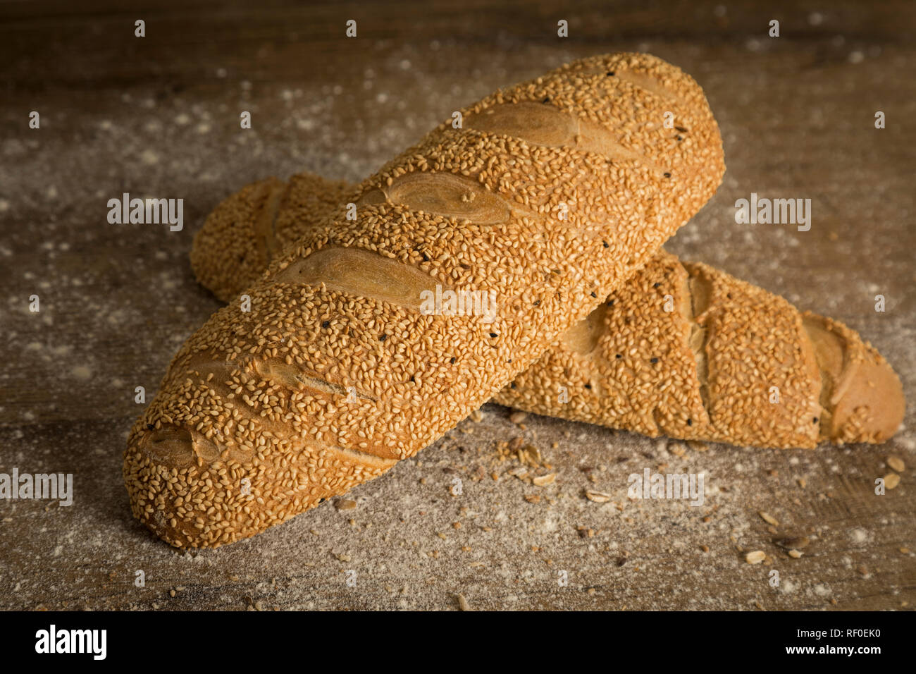 Bread on Table Stock Photo - Alamy