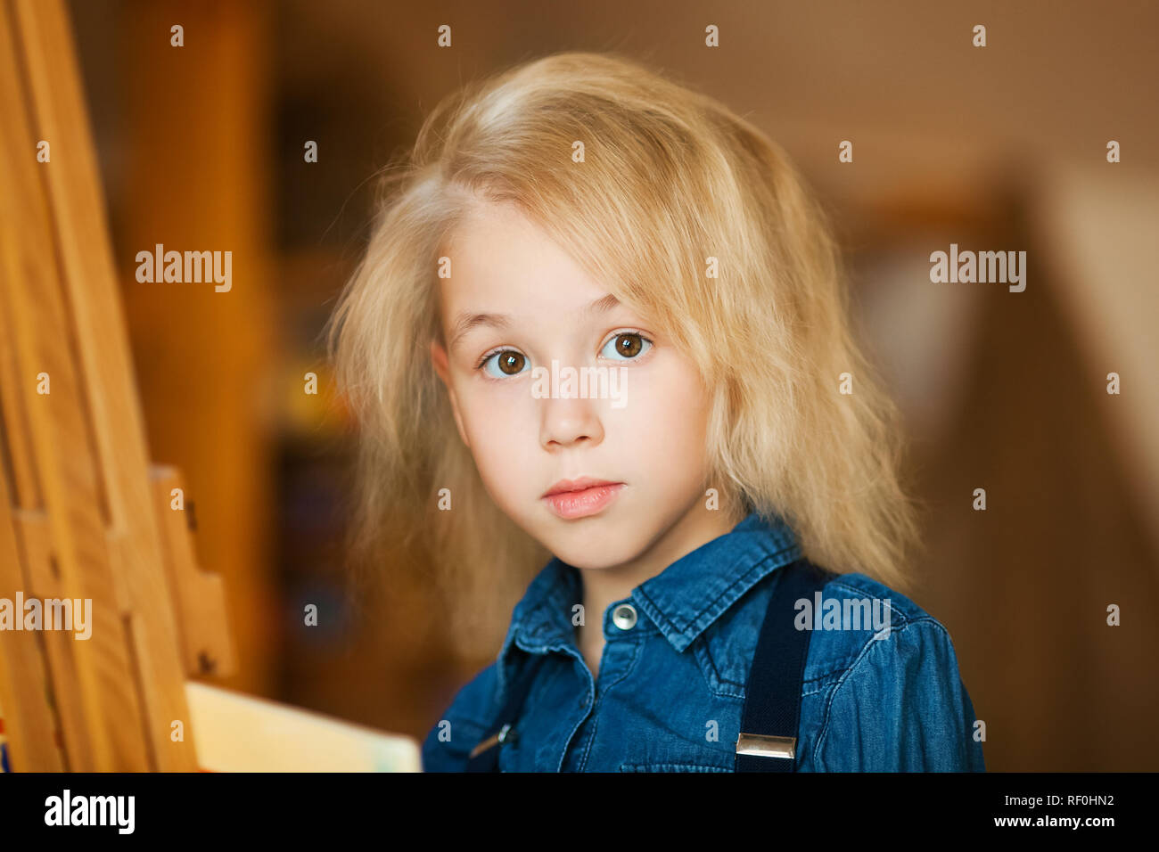 The portrait of little blonde girl Stock Photo - Alamy