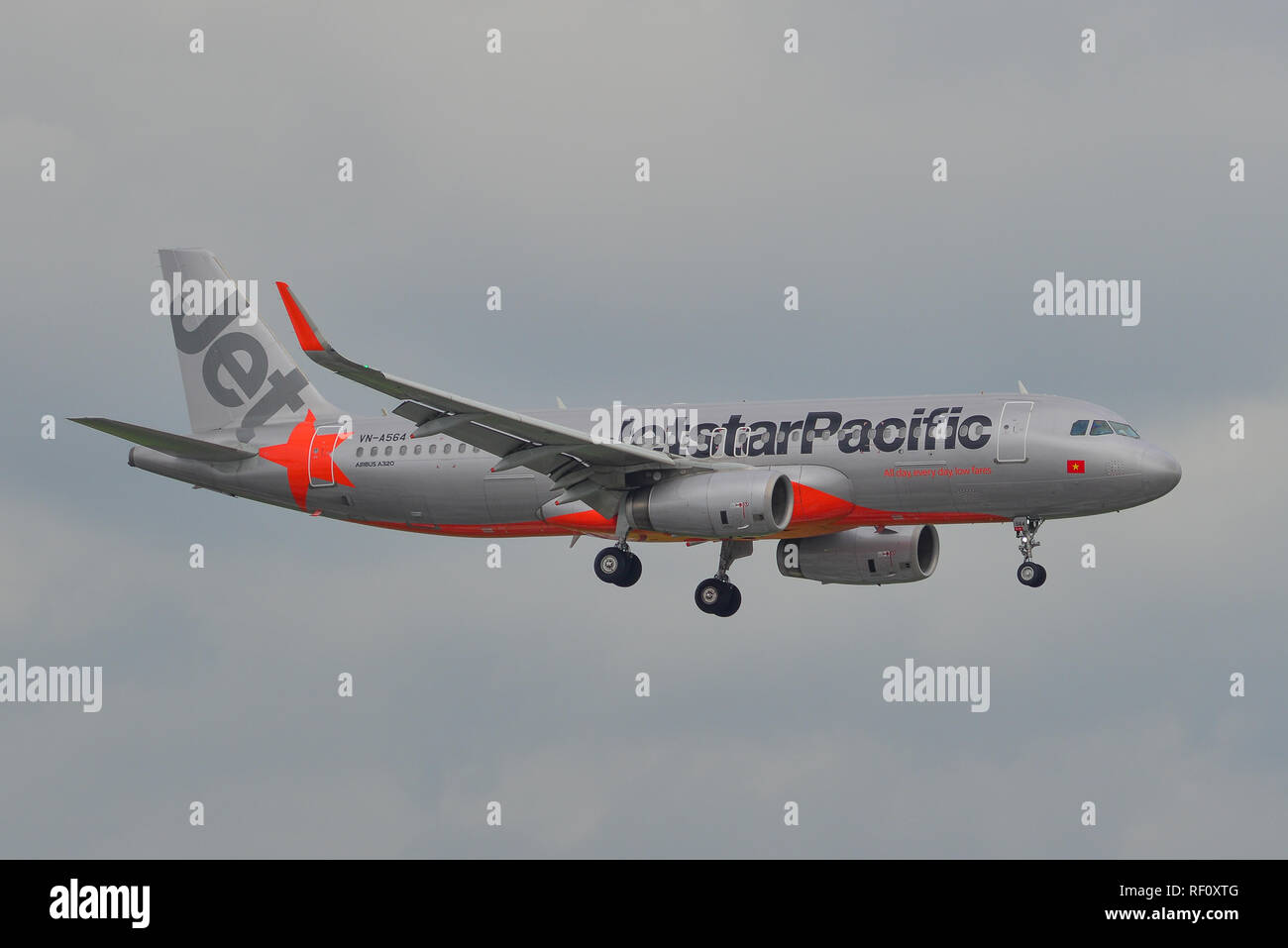 Saigon, Vietnam - Jun 24, 2018. An Airbus A320 airplane of Jetstar ...