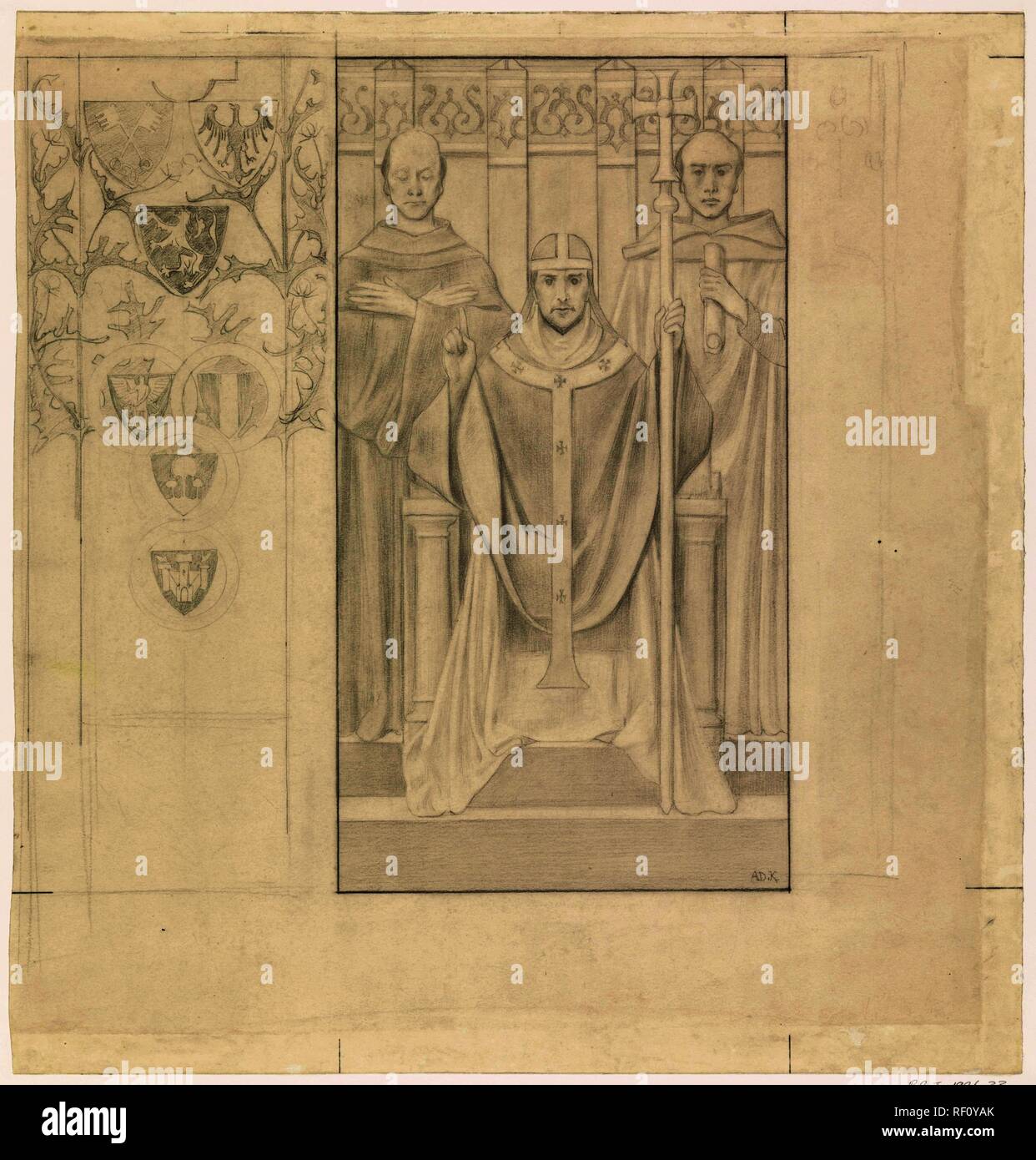 Design for the First Bossche Wand: The Pope. Draughtsman: Antoon ...