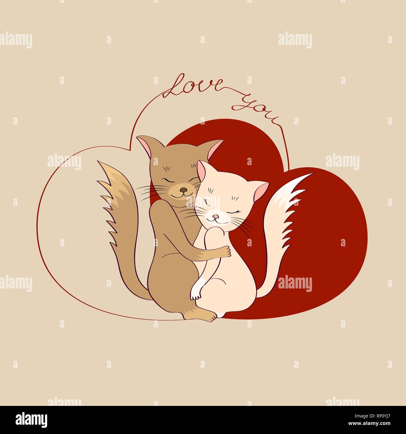 Cats hugging Stock Vector Images - Alamy