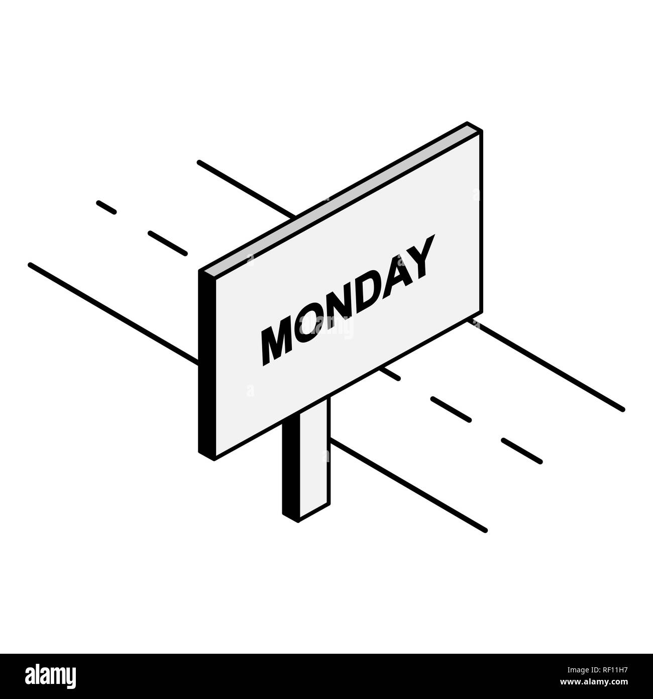 Monday road sign Black and White Stock Photos & Images - Alamy