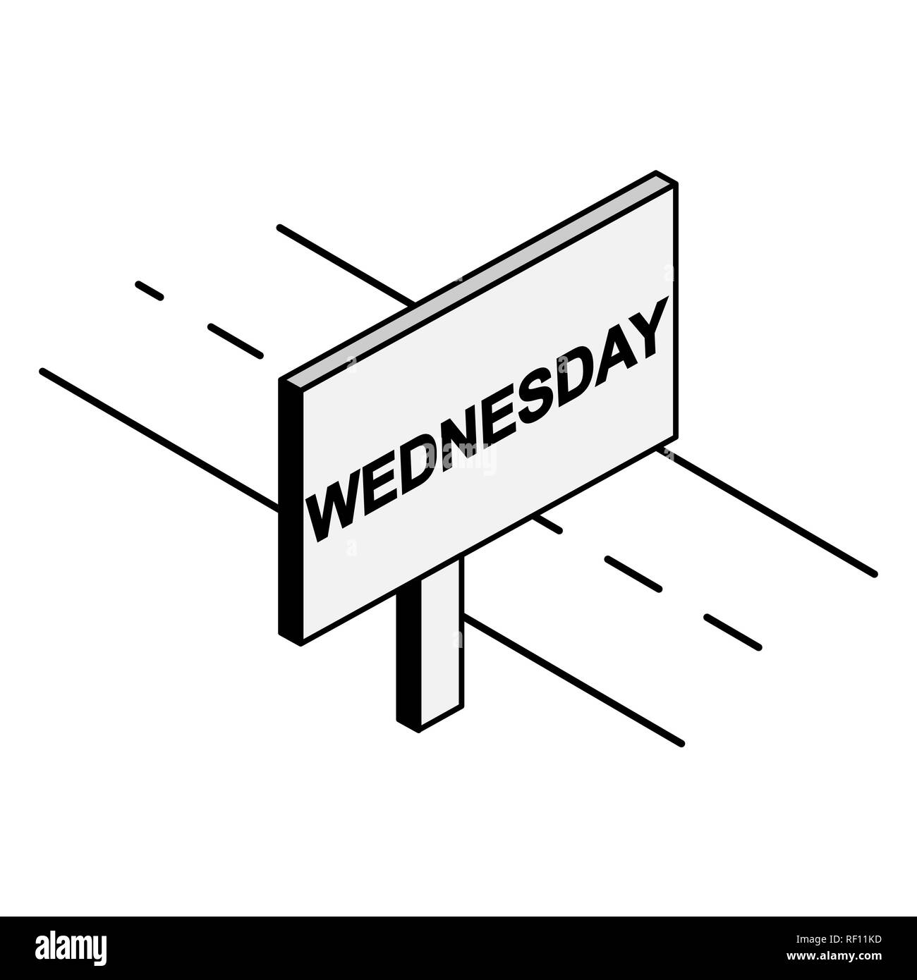 Billboard at the road with the inscription Wednesday Stock Vector Image ...