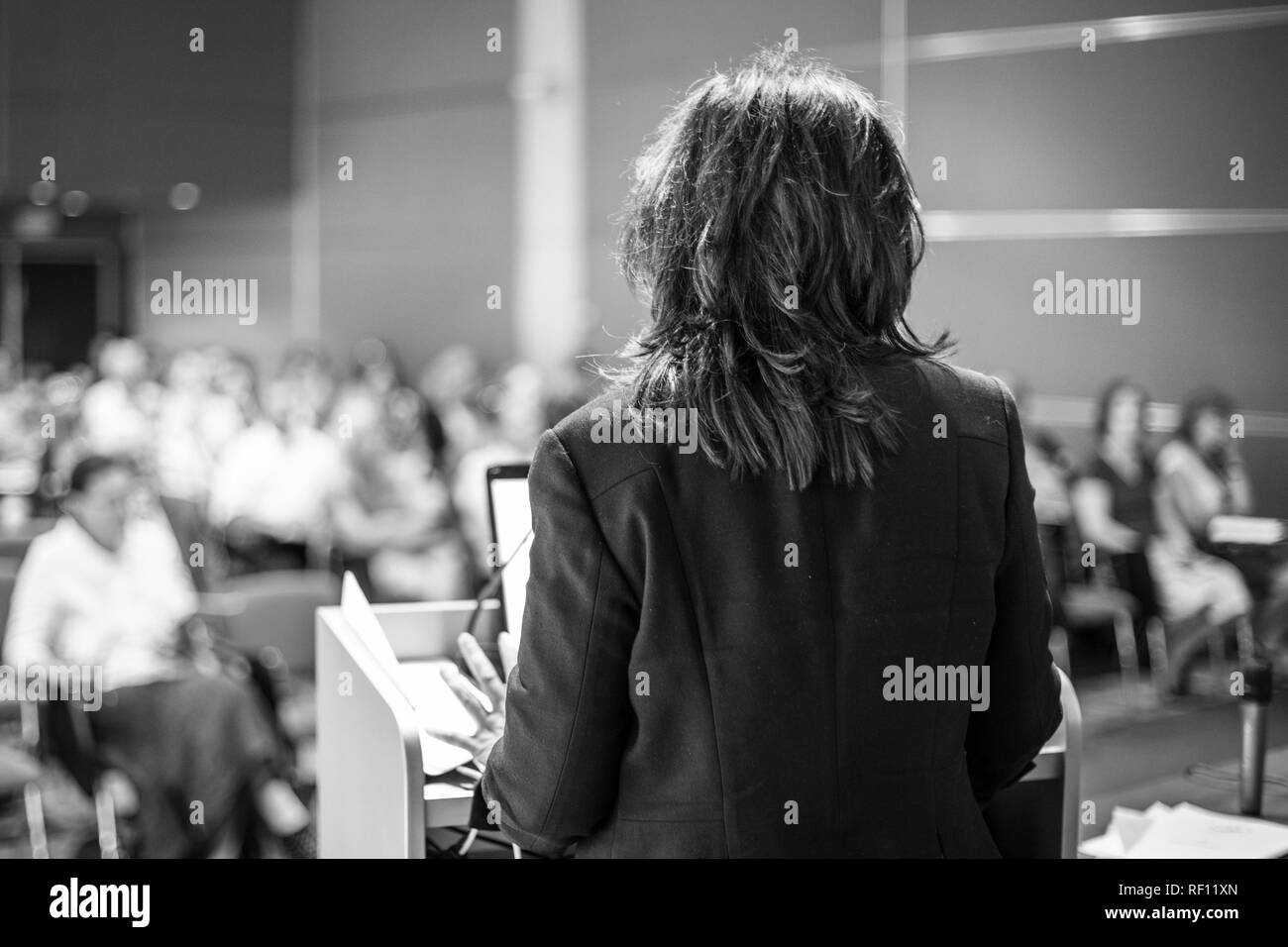 Public speaker giving talk at Business Event Stock Photo - Alamy
