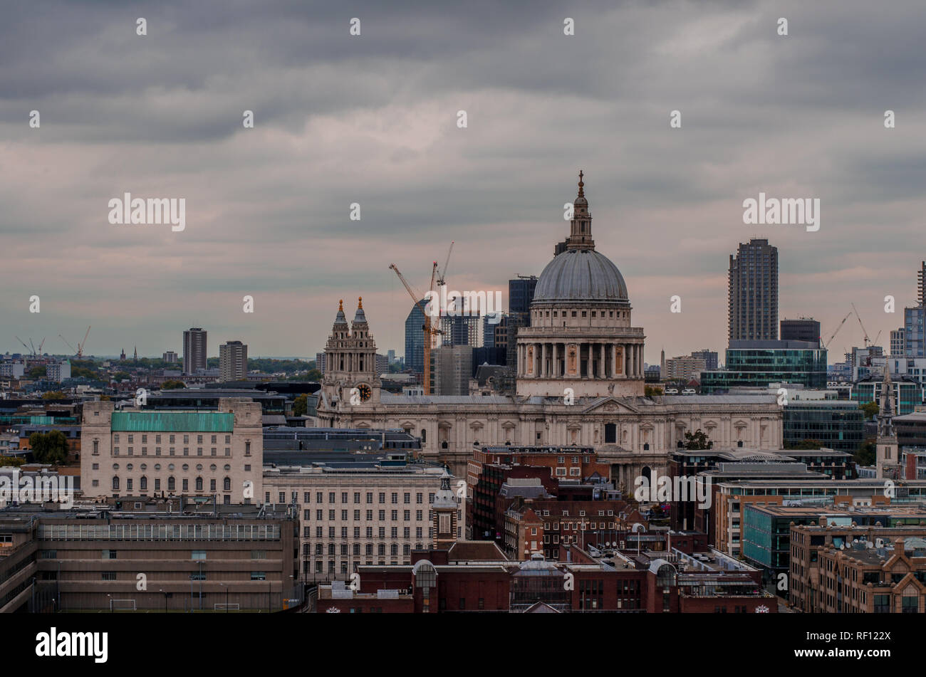 view over London City, overlooking St. Paul's Cathedral Stock Photo - Alamy